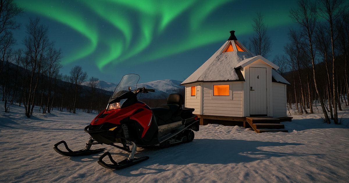 Tromsø: Safari na skuterach śnieżnych z noclegiem w namiocie Aurora ...
