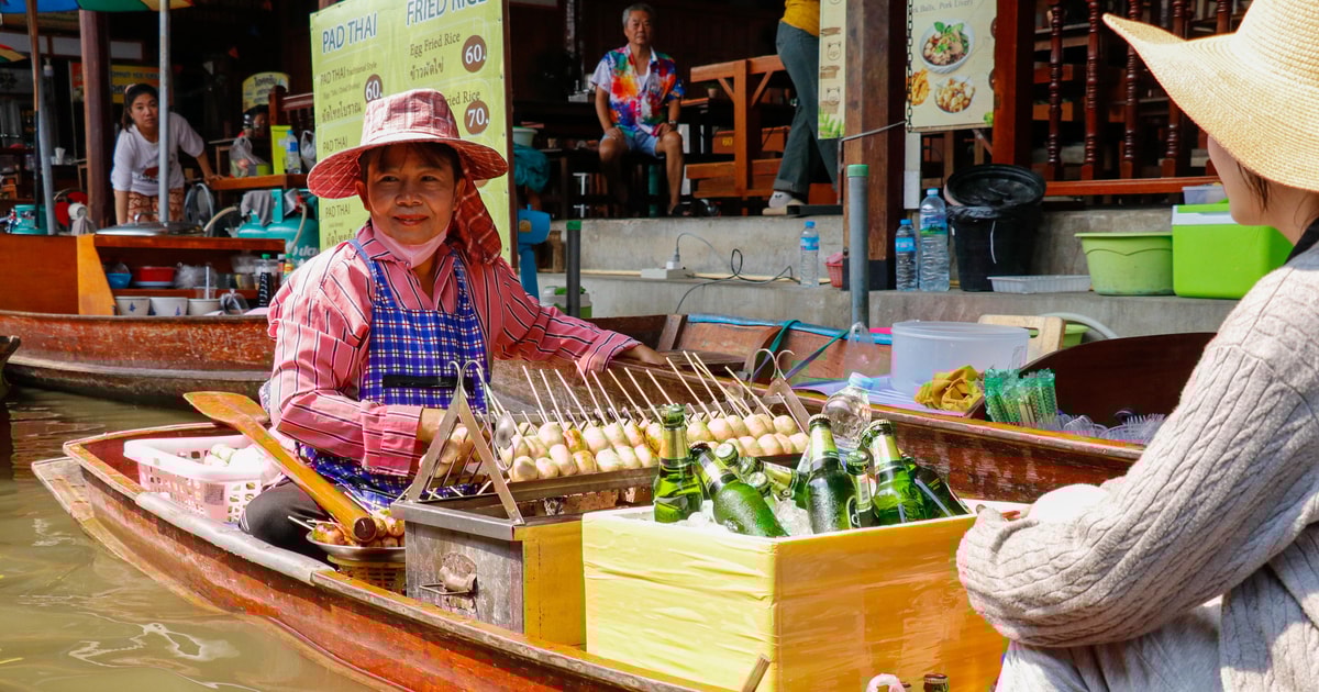 Bangkok: Traditionelle huse, flydende og Maeklong togmarked | GetYourGuide