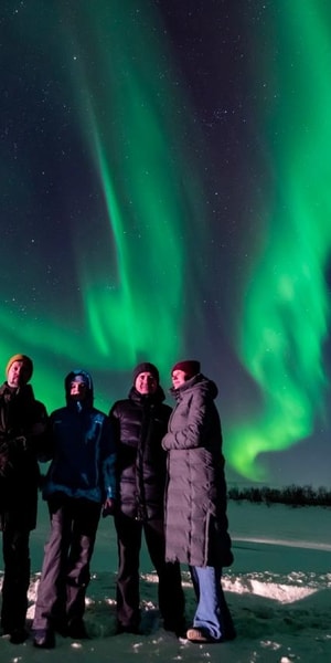 Levi: Aurora Borealis Bus & Snowshoe Tour with Hot Drink | GetYourGuide