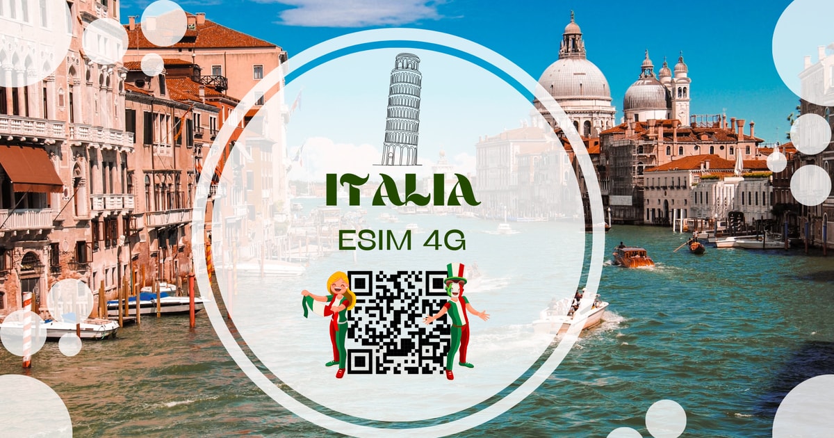 Italia: Plan de datos Travel eSIM - 10 GB / 10 días (código QR) | GetYourGuide