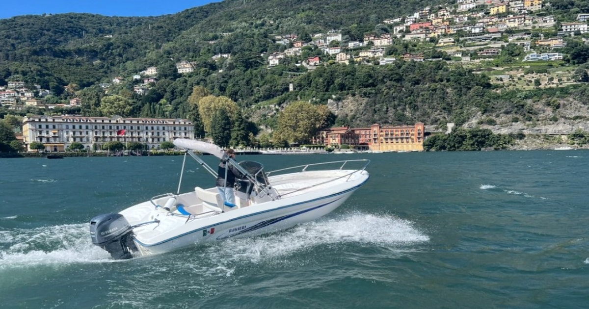 Self Drive Boat Lake Como (7pax): be a Captain, no License! | GetYourGuide
