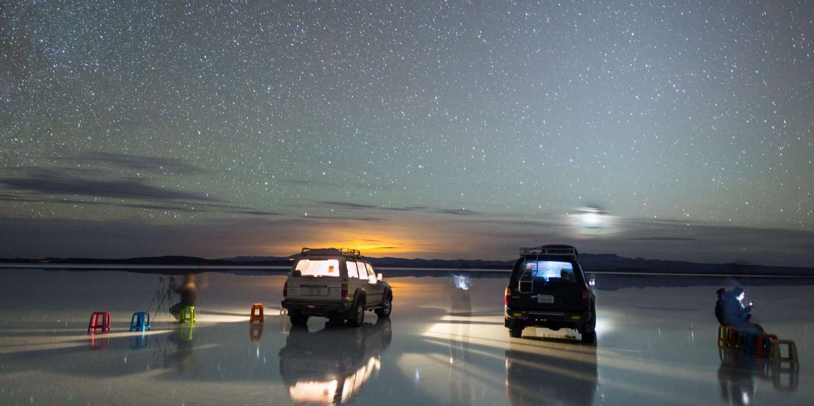 Bolivian Salt Flats At Night