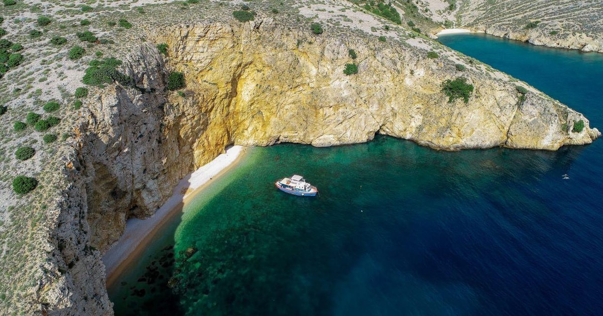 Krk: Plavnik Cave & Golden Beach Cruise with welcome drink | GetYourGuide