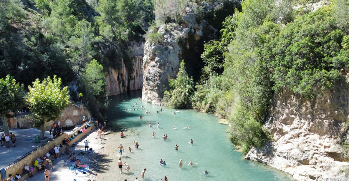 From Valencia: Montanejos Hot Springs + Salto De la Novia Waterfall ...