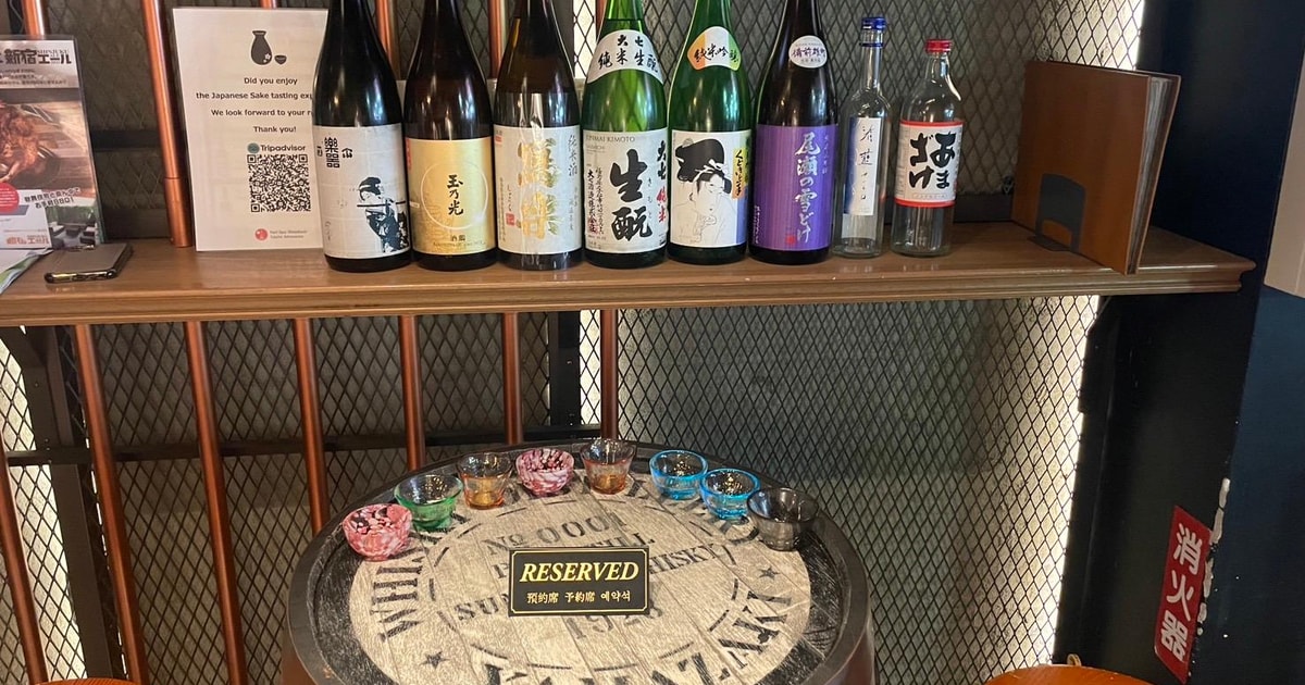 Casual Japanese sake tasting and snack experience, Kabukicho | GetYourGuide