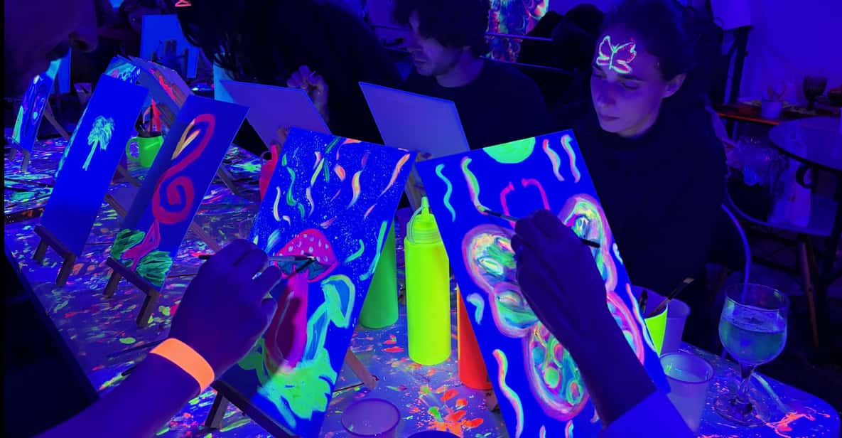 Neon Art Painting Workshop in Immersive Studio NO STOP-WINE | GetYourGuide