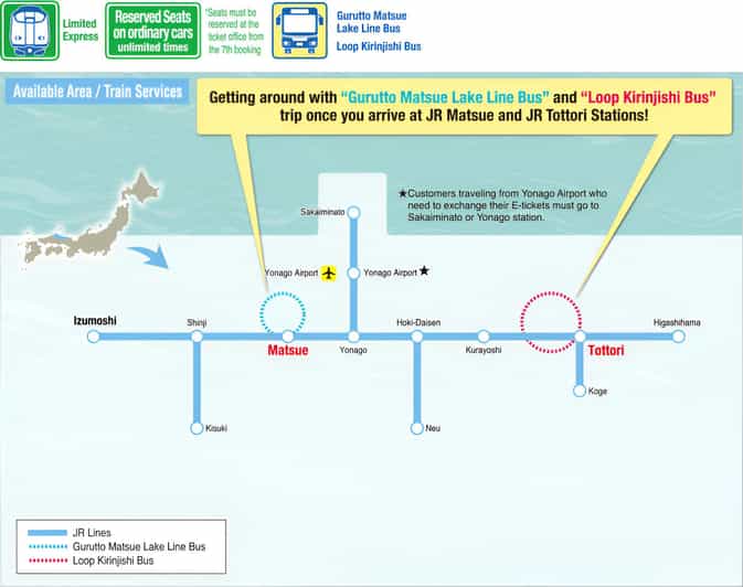 JR West: Tottori-Matsue Pass | GetYourGuide