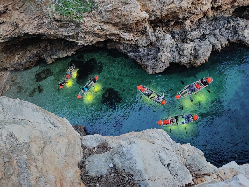 Πούλα: Blue Cave Clear-Bottom Kayak Sunset&Night Tour | GetYourGuide
