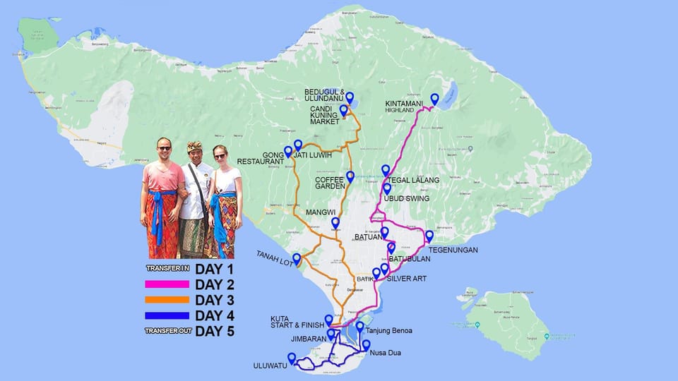Bali 5 Days Transport arrangement, Tours & Transfer in/out | GetYourGuide