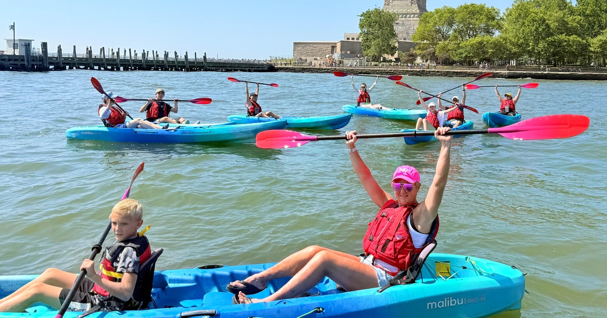 NYC: Sunset Kayak Tour Next to the Statue of Liberty | GetYourGuide