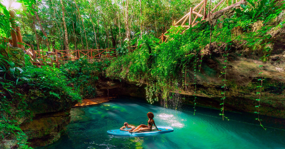Cancún: Cenotes-eventyr med tequilasmagning og mayasnack | GetYourGuide