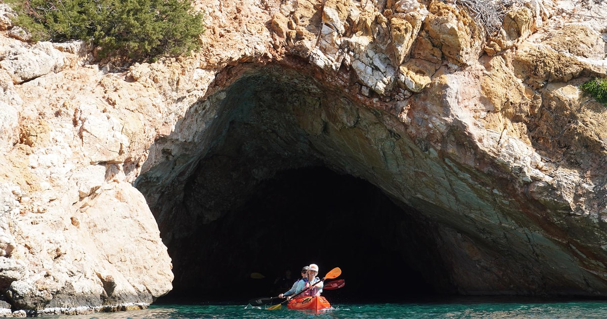 Naxos: Rina Cave Sea Kayak Tour with Snorkeling & Picnic | GetYourGuide