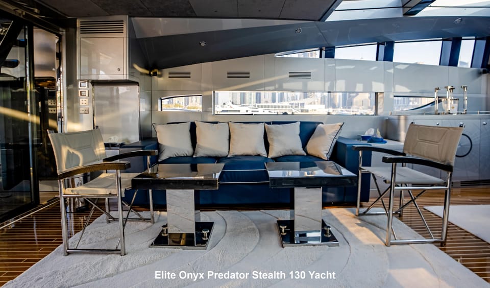 Onyx Predator Stealth 130ft – Yacht Rental Dubai - 18 PAX | GetYourGuide