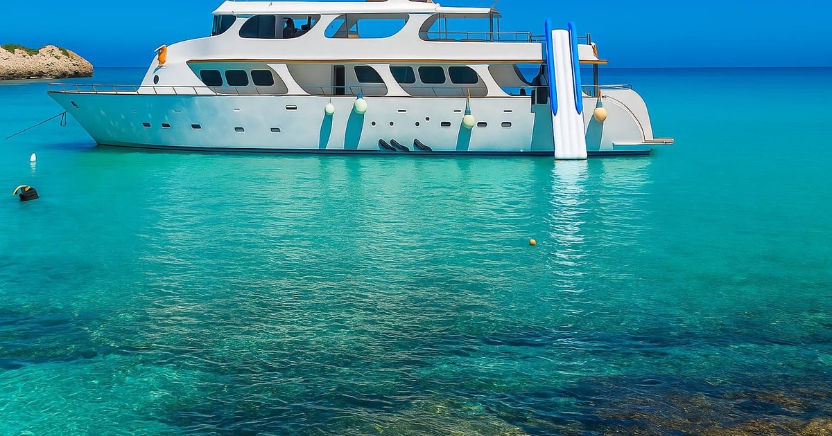 Protaras: Luxury Yacht Cruise with slide, BBQ Lunch & Drink | GetYourGuide