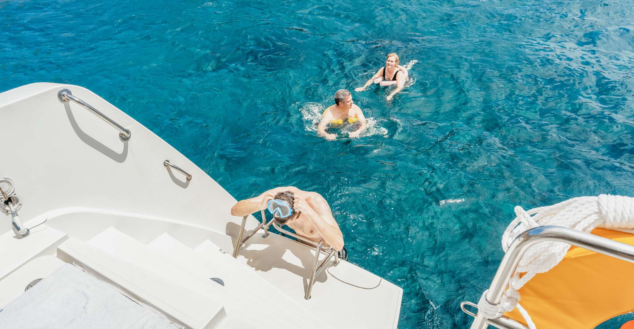 Santorini, Luxury Catamaran Day Trip with Meal and Open Bar - Santorini ...