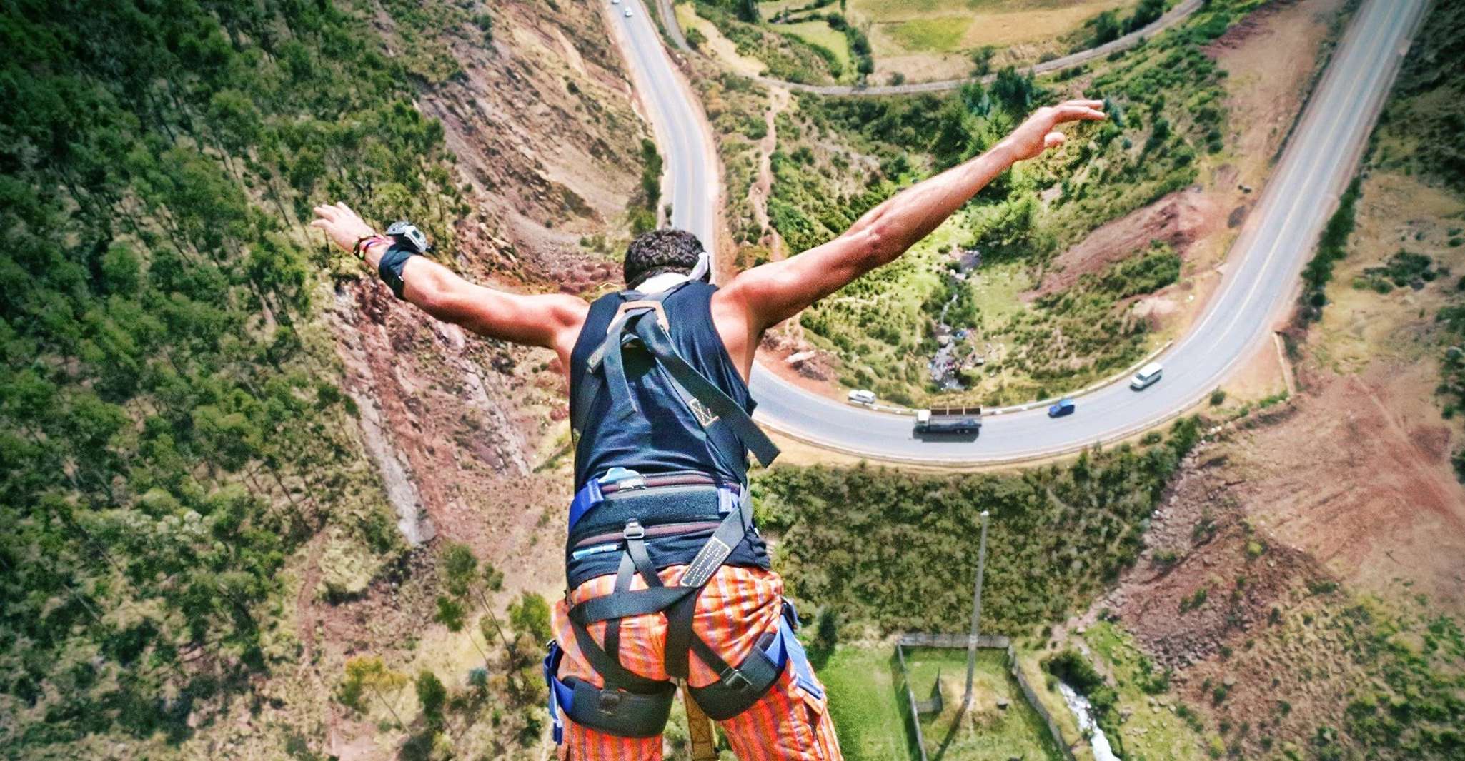 Bungee Jumping Over Peruvian Canyons, Cusco, Peru