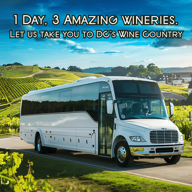 Winery Bus Tour from Metro DC - Visit 3 Wineries in One Day! | GetYourGuide