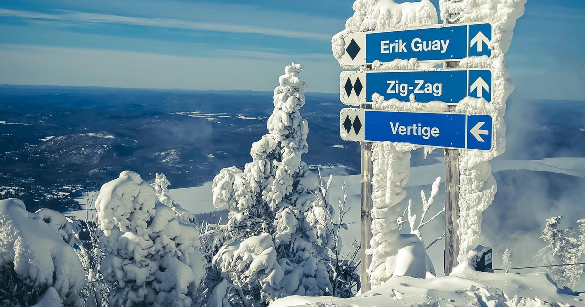 Esqui ou snowboarding guiado nas florestas encantadas de Quebec ...