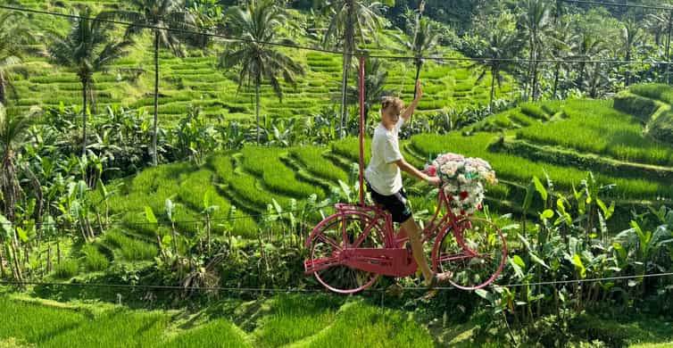Ubud Zipline Swing SkyBike in Bali Rice Terrace Private Tour | GetYourGuide