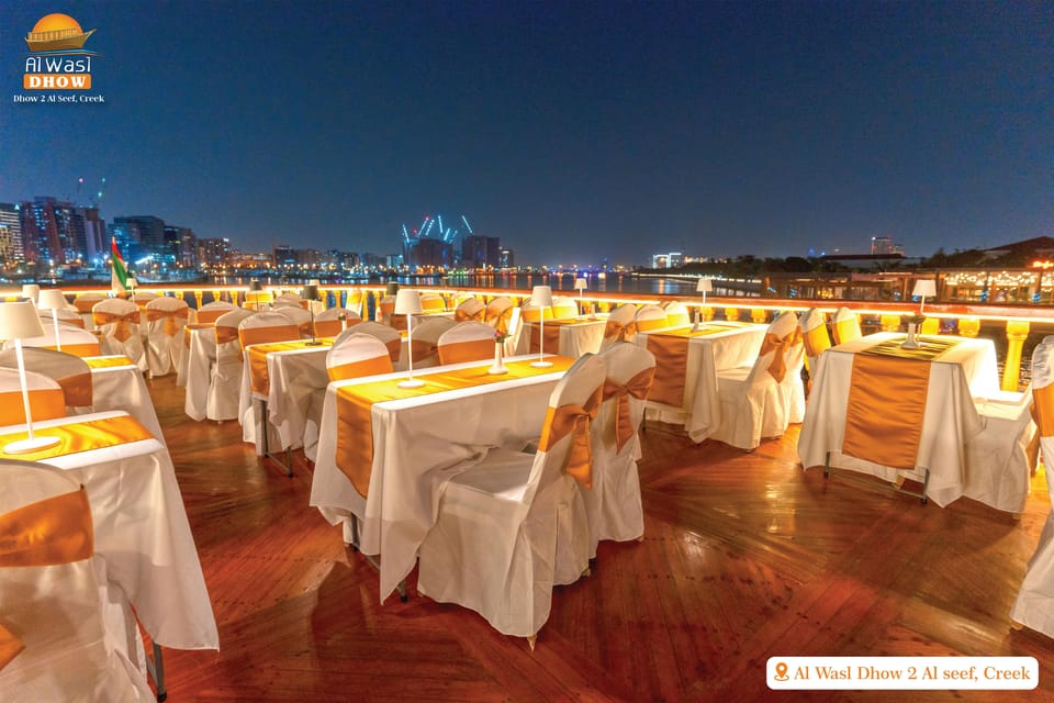 Dubai Dhow Cruise Dinner AL Seef Creek(Multi Cuisine Buffet) | GetYourGuide
