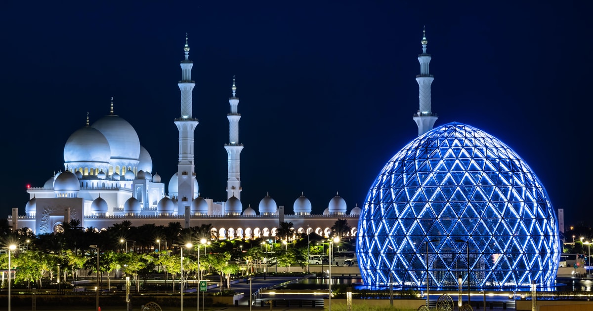 Z Dubaje: Abudhabi prohlídka města, Velká mešita Emirates Palace ...