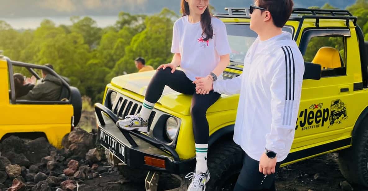 Bali: Batur-vulkaan 4WD-jeeptour en natuurlijke warmwaterbron | GetYourGuide